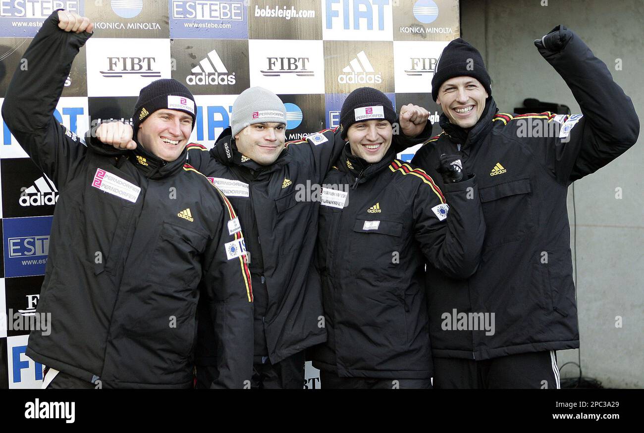 Germany's Karl Angerer, Andreas Udvari, Benjamin Mielke and Marc Kuehne ...