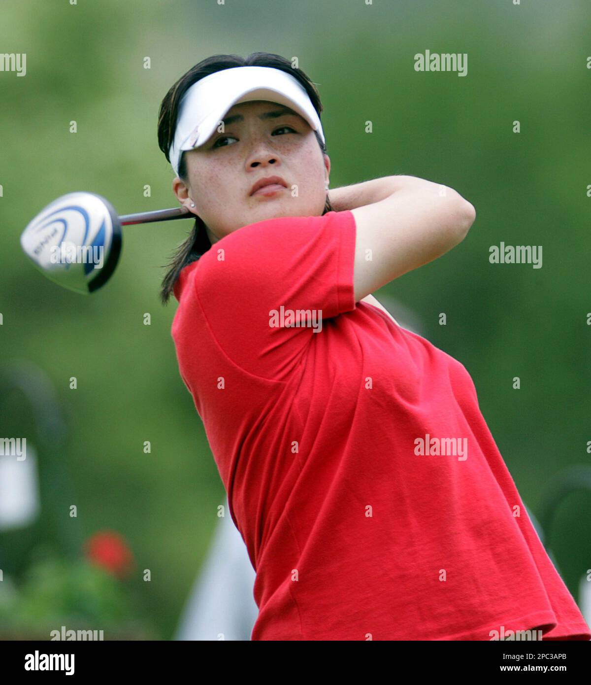 Taiwan's golfer Yu Ping Lin tees off on the 6th hole during final round ...