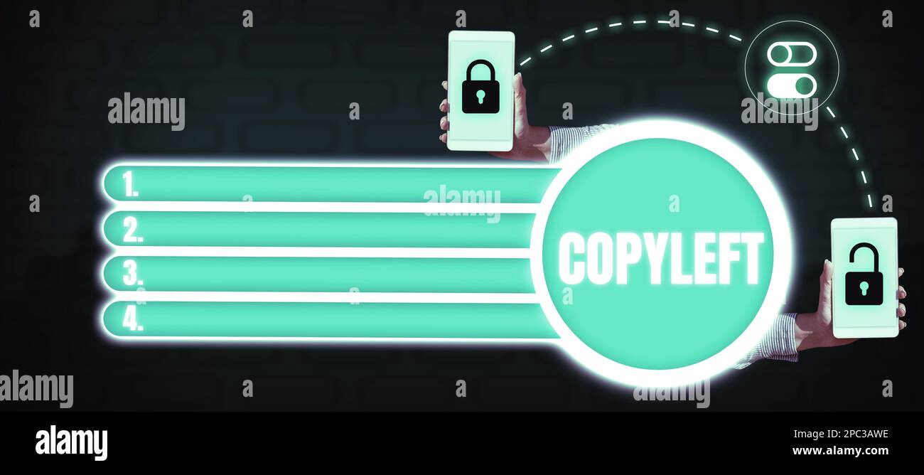 Conceptual caption Copyleft. Word Written on the right to freely use ... Conceptual caption Copyleft. Word Written on the right to freely use ...