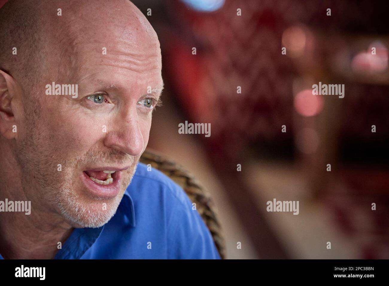The historian Simon Sebag Montefiore during an interview for Europa ...