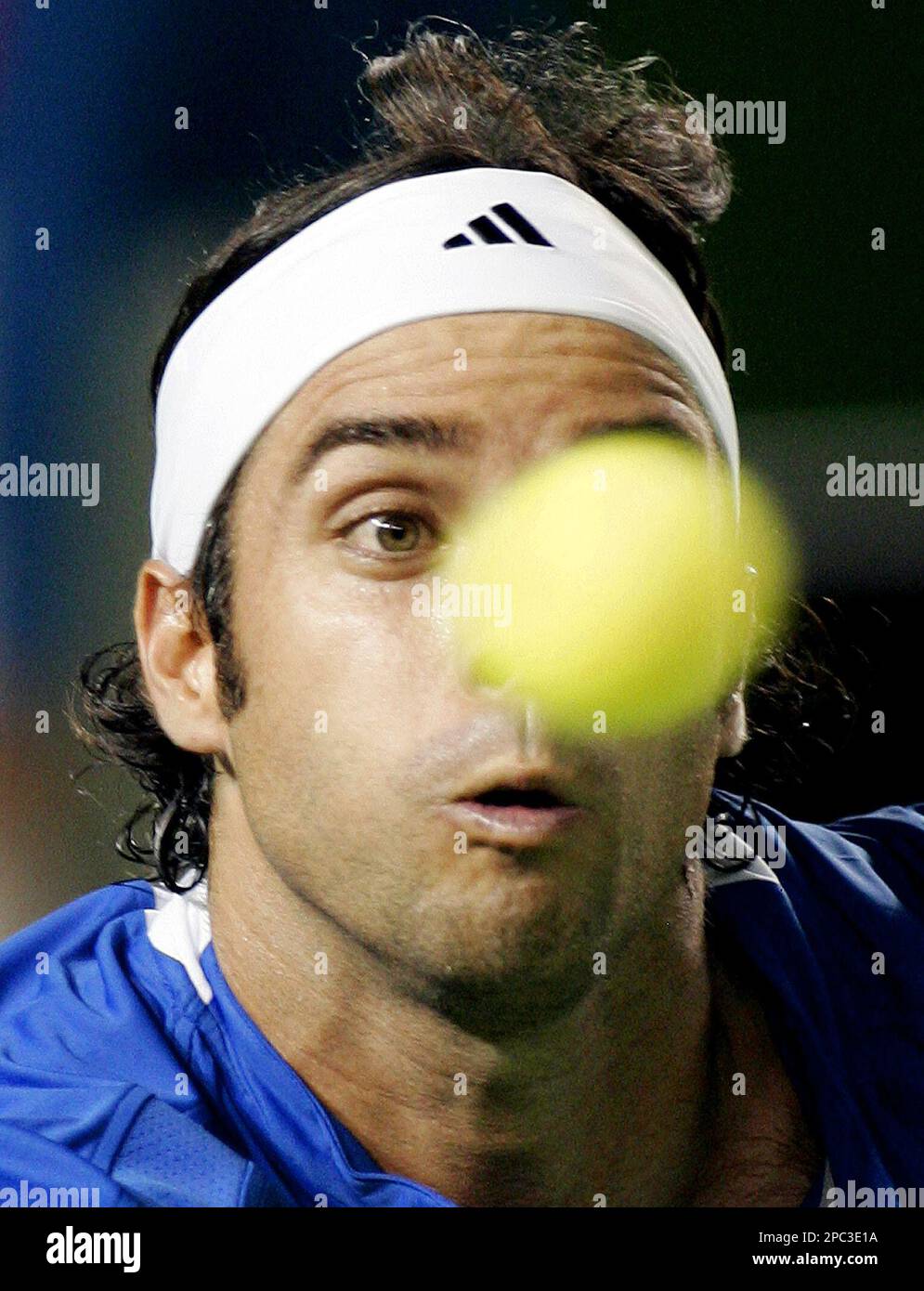 Chile's Fernando Gonzalez in action during his third round match ...