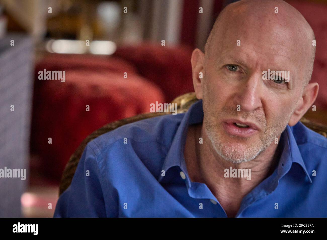 The historian Simon Sebag Montefiore during an interview for Europa ...