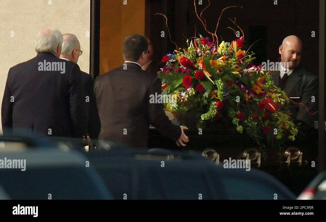 The casket bearing the remains of former NASCAR driver Benny Parsons is ...