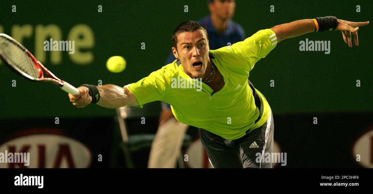 Russian Marat Safin In Action During His Third Round Match Against Andy Roddick Of The Us At