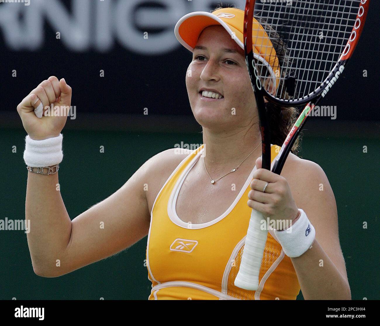 Shahar Peer of Israel celebrates her third round victory over Tatiana ...