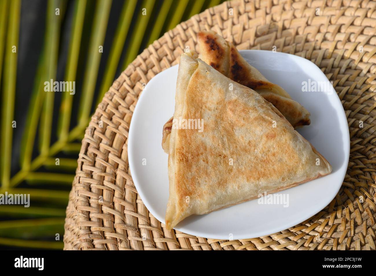Vegetable roti in plate. Typical type of evening snack or breakfast in ...