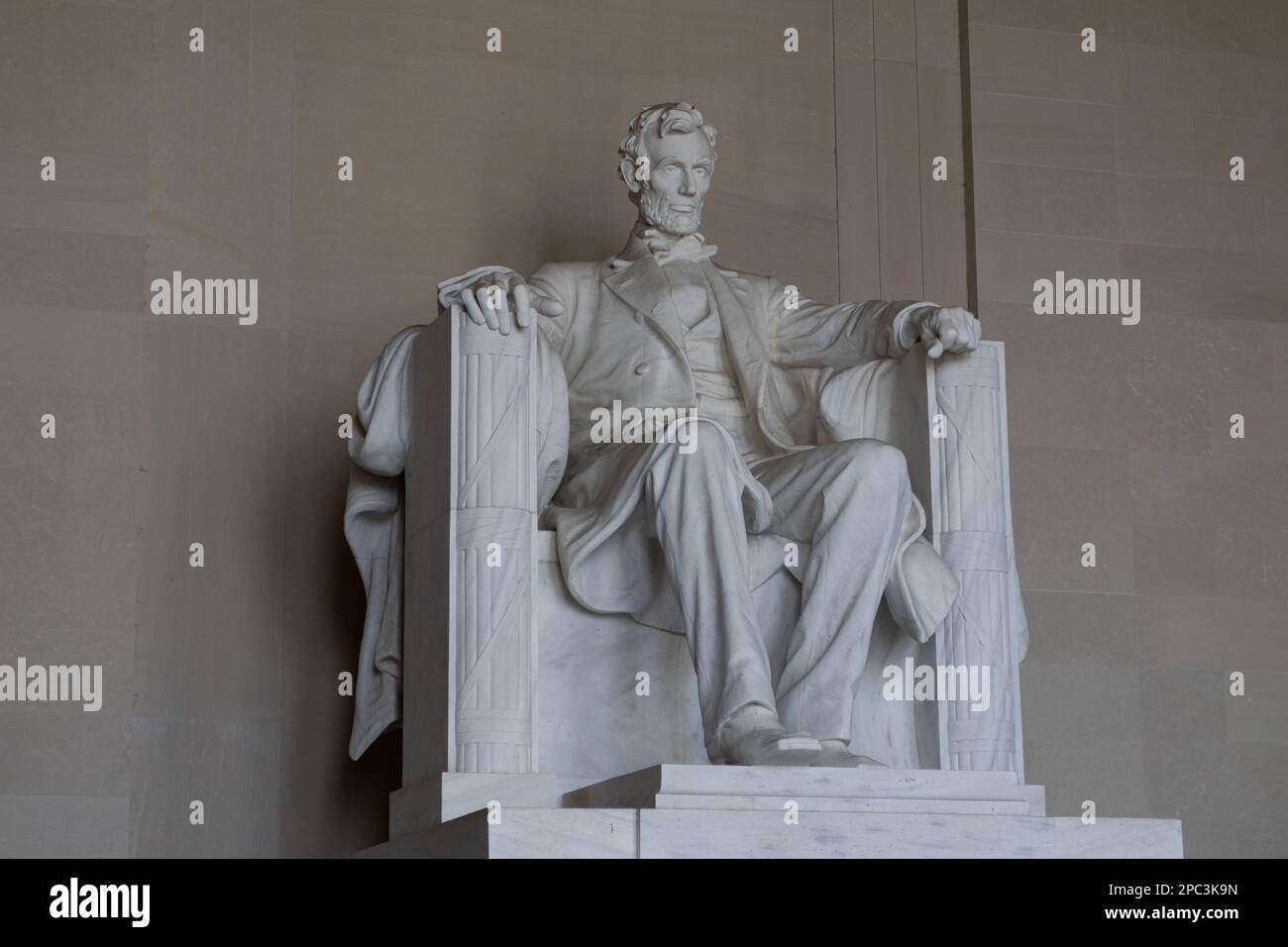 A majestic stone statue of a figure resembling 16th President of the ...