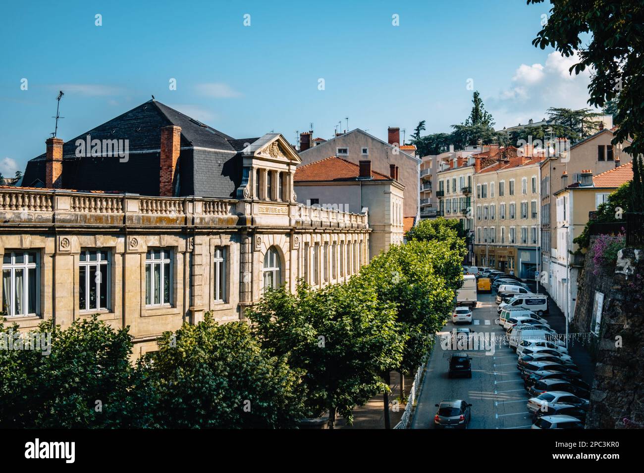 The boulevard de la Republique, an important road in Annonay (Ardeche ...