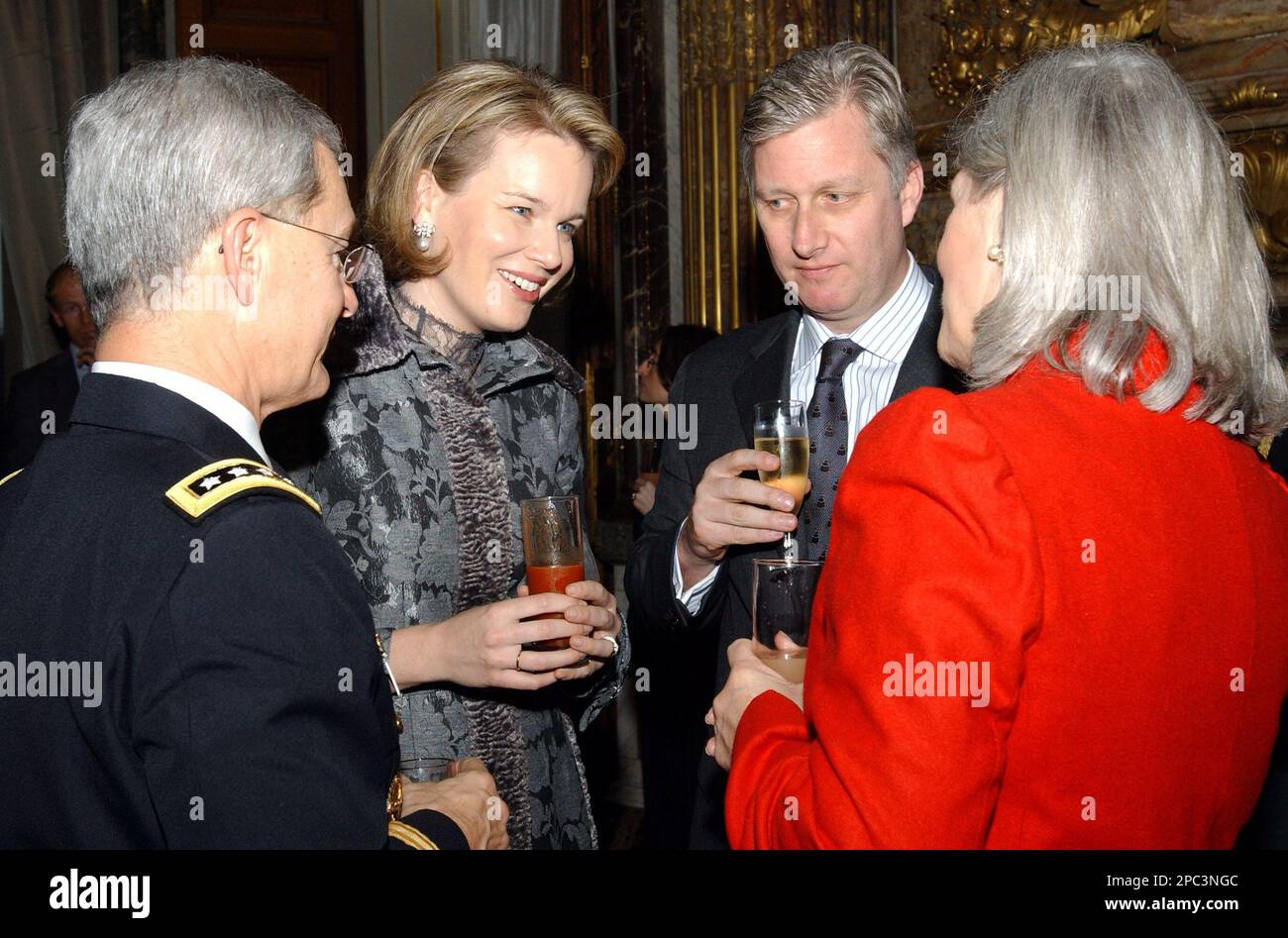 Princess Mathilde of Belgium, second from left, wife of Crown Prince ...