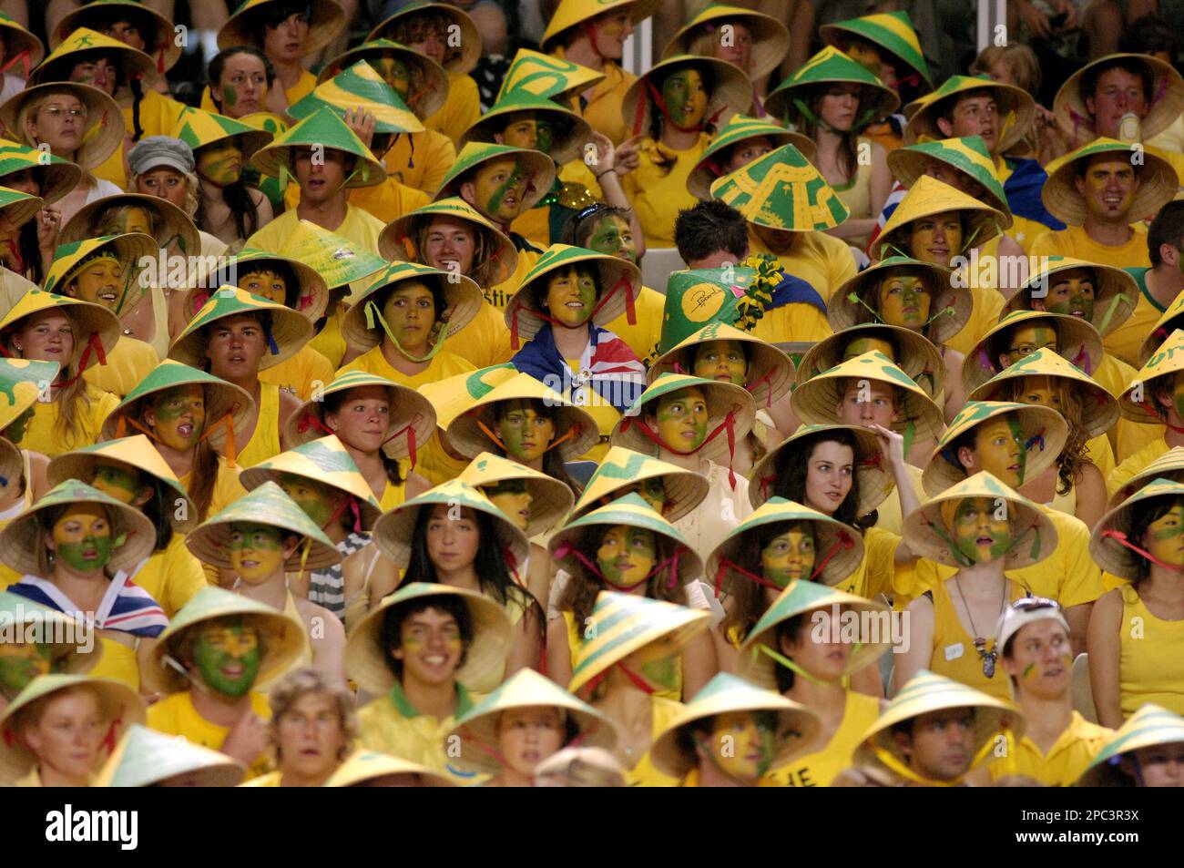 Australian fans watch the second round match between Switzerland's ...
