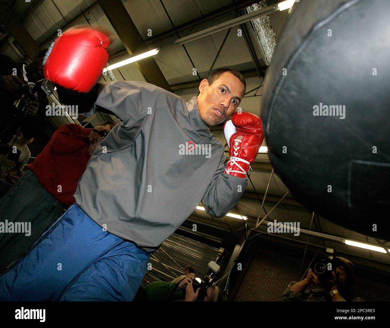 Boxer Jose Luis Castillo, of Mexico, trains during a media workout in ...