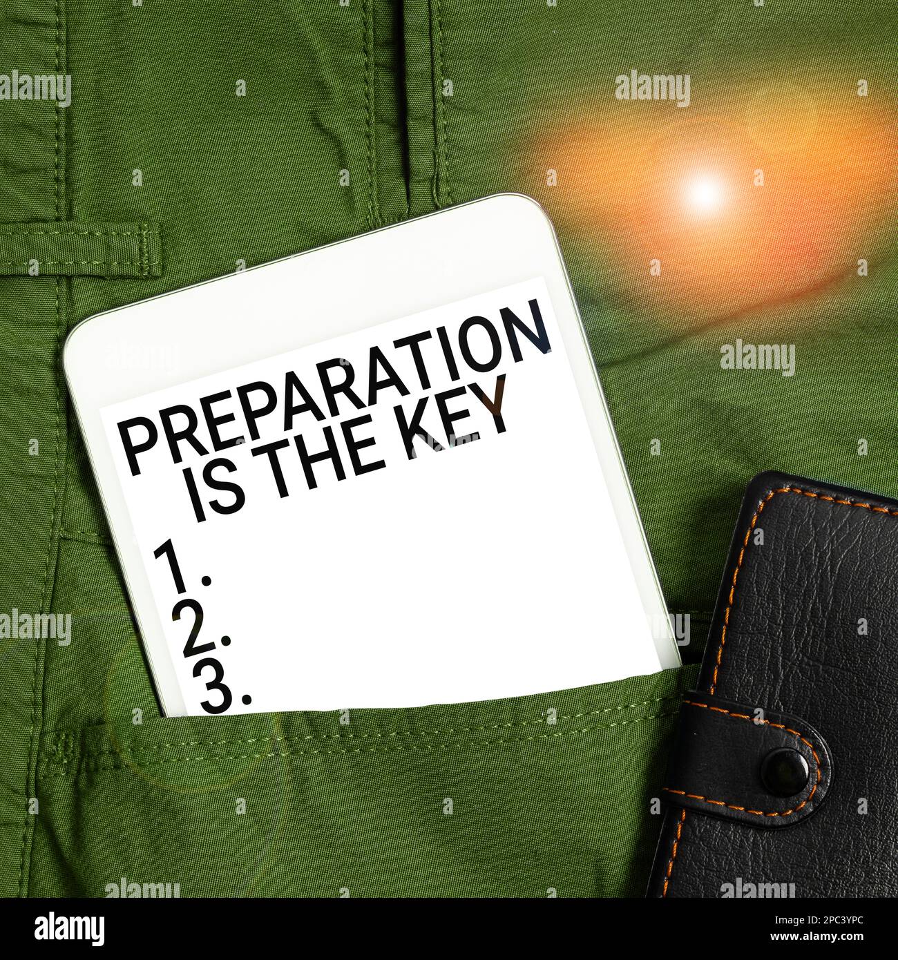 Writing displaying text Preparation Is The Key. Business showcase ...