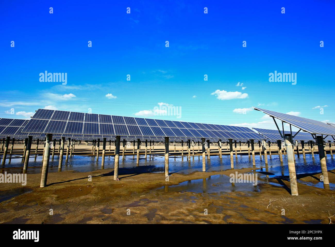 Solar panels on the water Stock Photo - Alamy