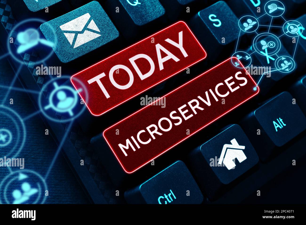Conceptual caption Microservices. Internet Concept Software development ...