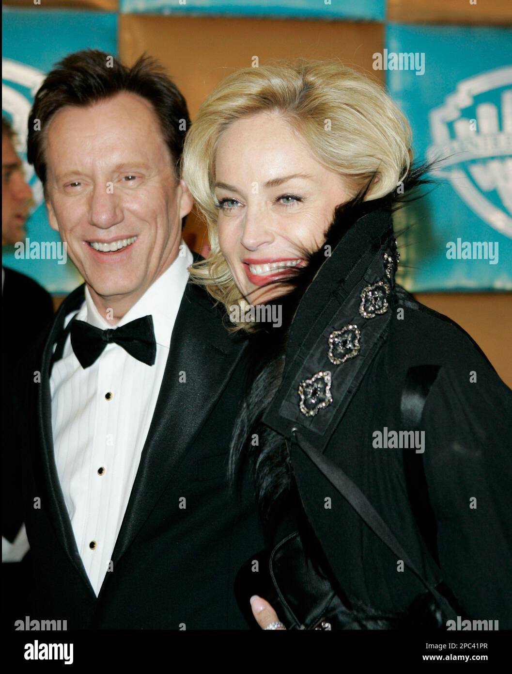 James Woods and Sharon Stone arrive for the In Style and Warner Bros ...