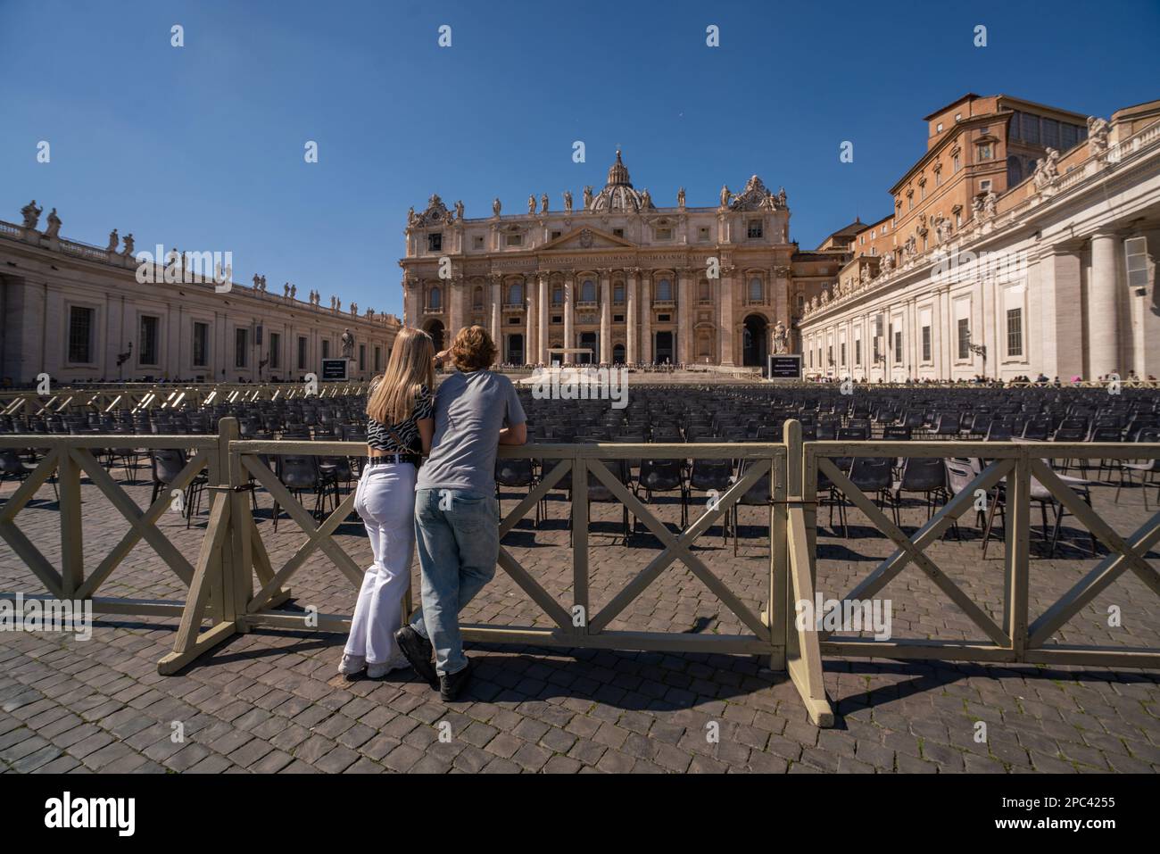 Rome, Italy. 13 March 2023. Saint Peter's square Vatican in spring ...