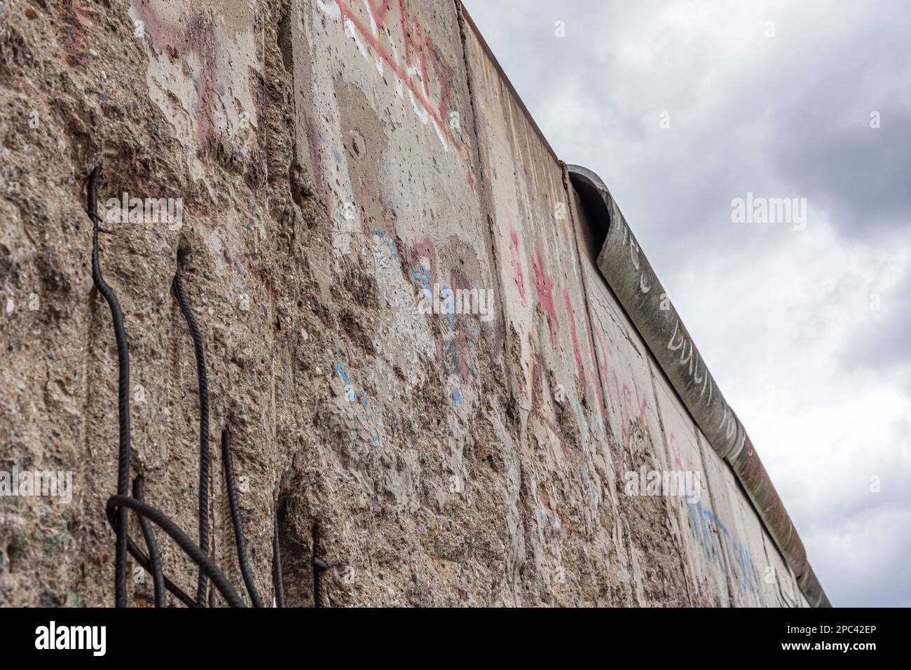 View of the east-west section of the original Berlin Wall, East Berlin ...