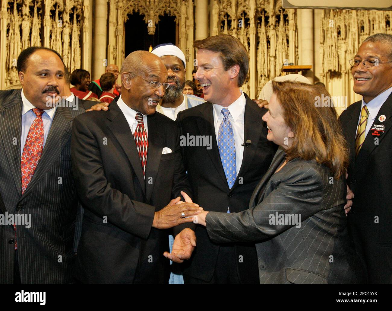 From left, Martin Luther King III, Rev. James A. Forbes Jr., Imam Al ...