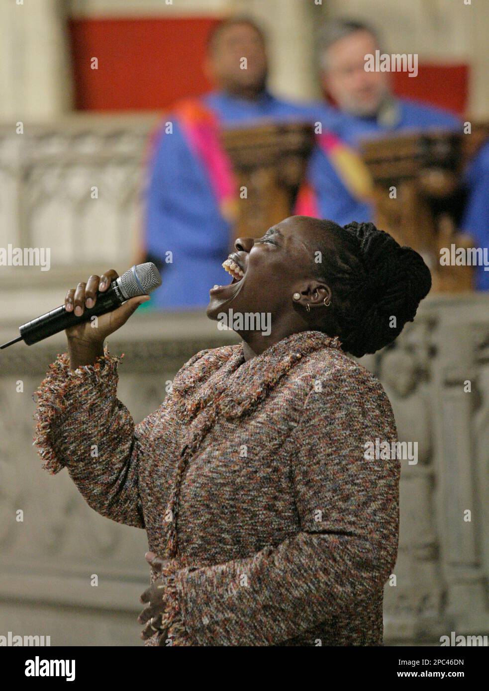 Rev. Lisa Robinson of the Faith Haven United Church of Christ performs ...