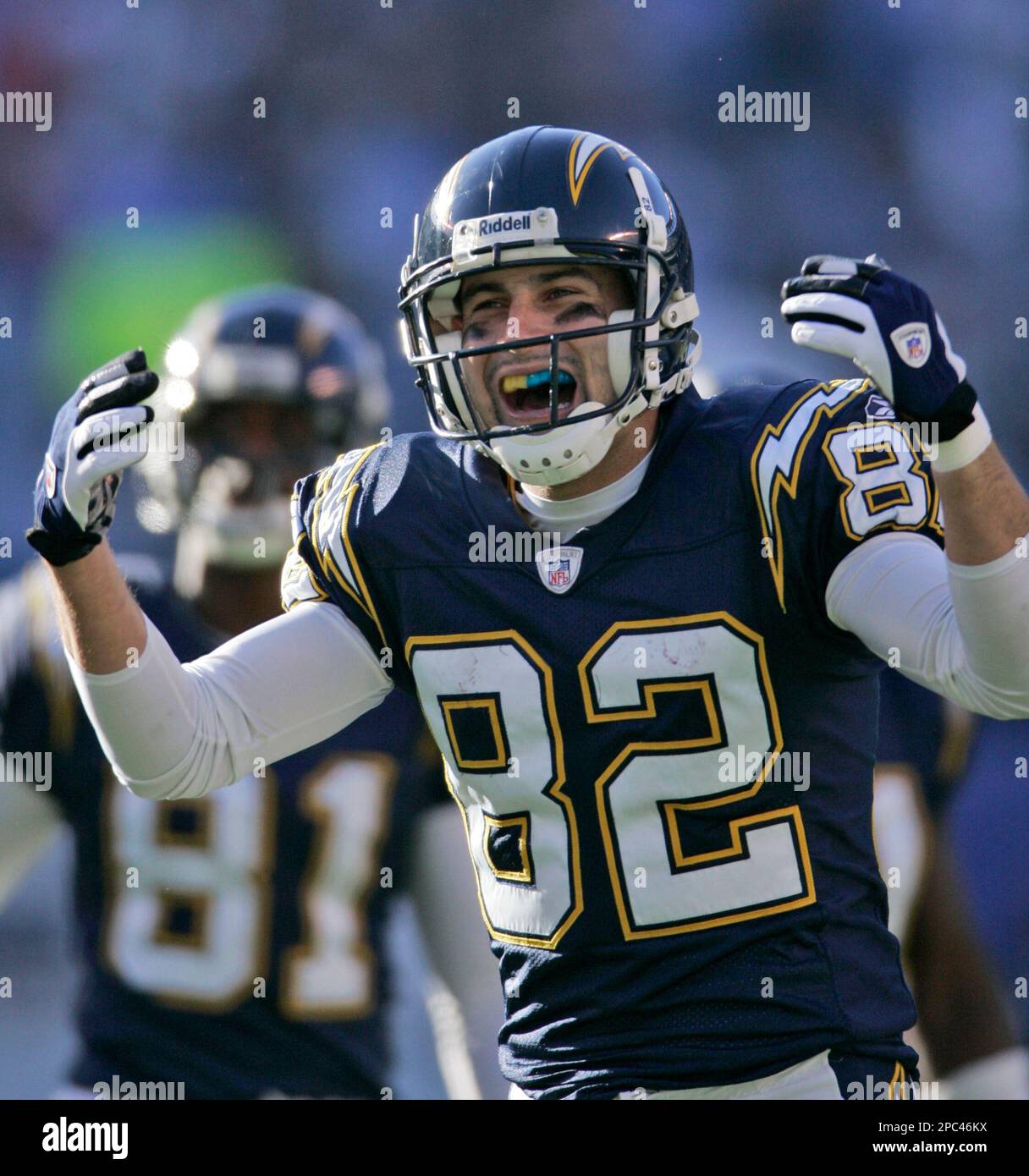 San Diego Chargers wide receiver Greg Camarillo celebrates his team's ...