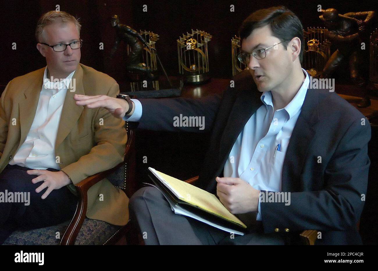 Robert Nutting, right, Pittsburgh Pirates chairman of the board, sits ...