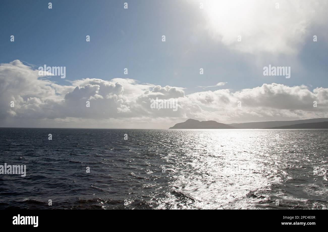 Holy Island viewed from the ferry Caledonian Isles travelling between ...