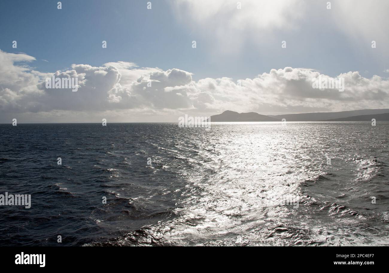 Holy Island viewed from the ferry Caledonian Isles travelling between ...