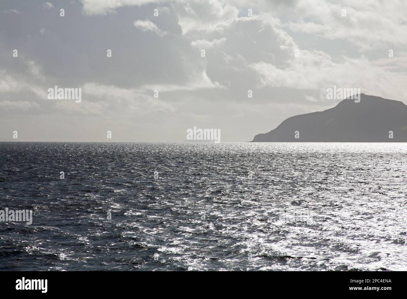 Holy Island with Ailsa Craig in the distance from the ferry Caledonian ...