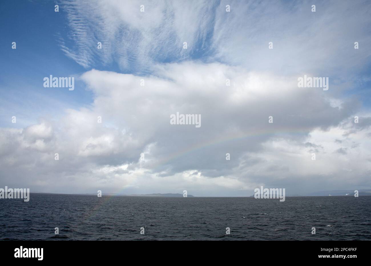 Rainbow The Forth of Clyde viewed from the ferry Caledonian Isles ...