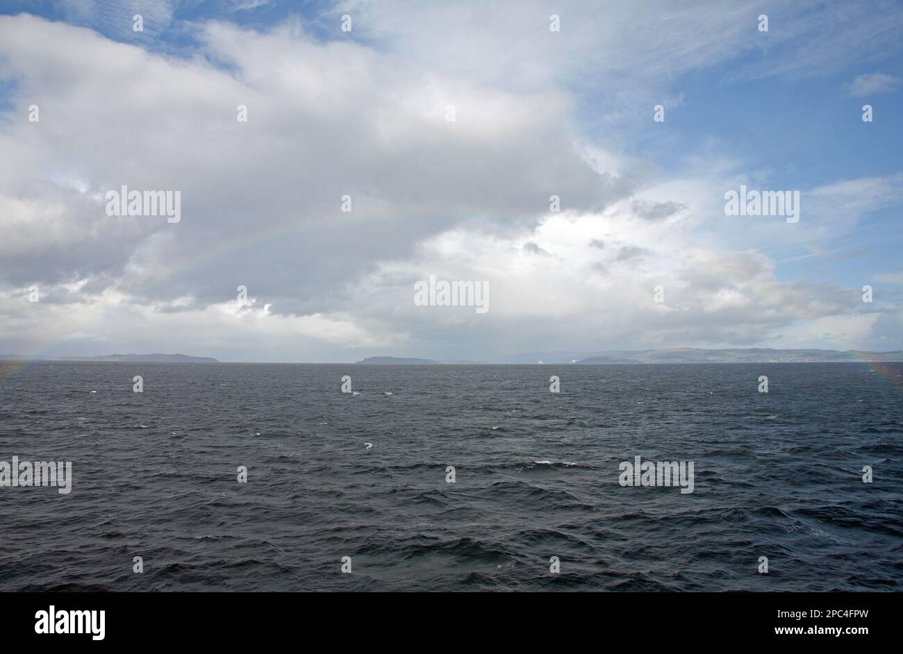 Rainbow The Forth of Clyde viewed from the ferry Caledonian Isles ...