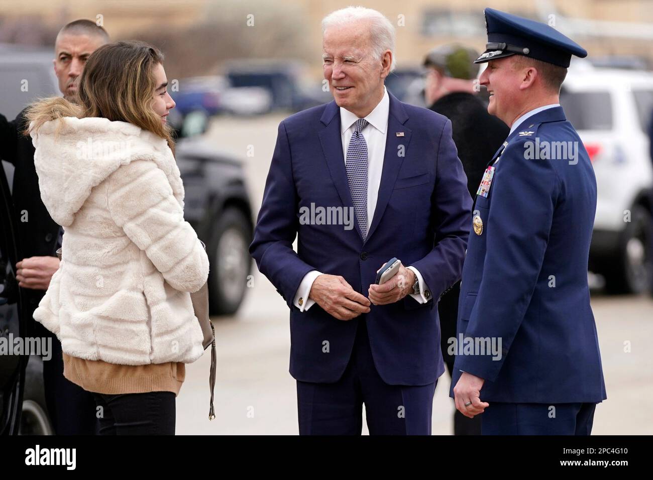 President Joe Biden talks with his granddaughter Natalie Biden, left ...