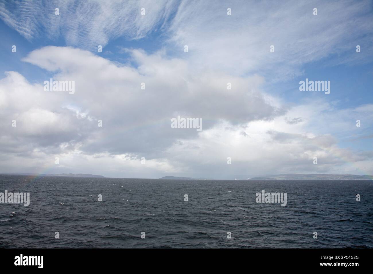 Rainbow The Forth of Clyde viewed from the ferry Caledonian Isles ...