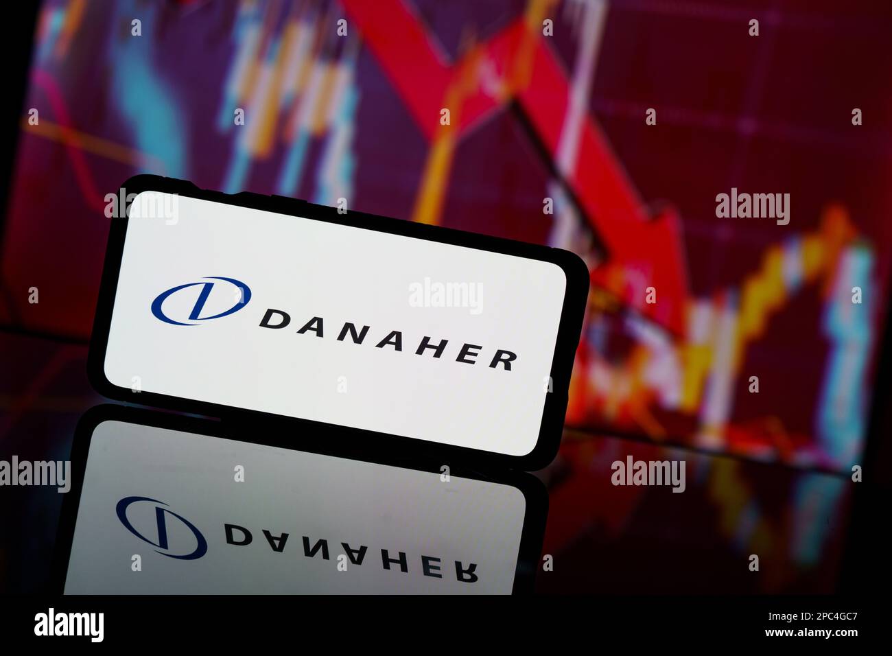 Paris, France - 2023 March 13: Danaher company shares go down at stock ...