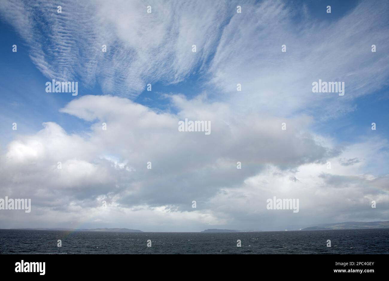 Rainbow The Forth of Clyde viewed from the ferry Caledonian Isles ...
