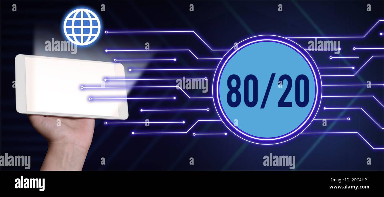 Conceptual display 80 20 percent. Concept meaning Pareto principle of ...