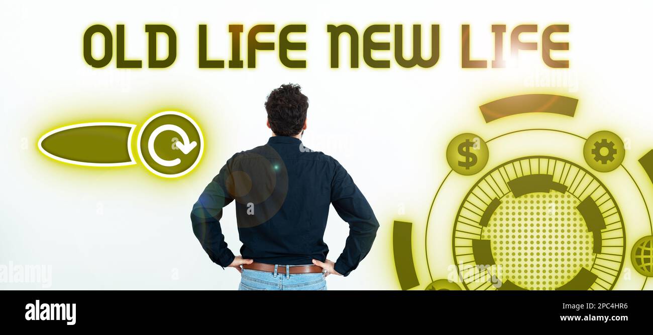 Conceptual caption Old Life New Life. Word Written on reformulate ...