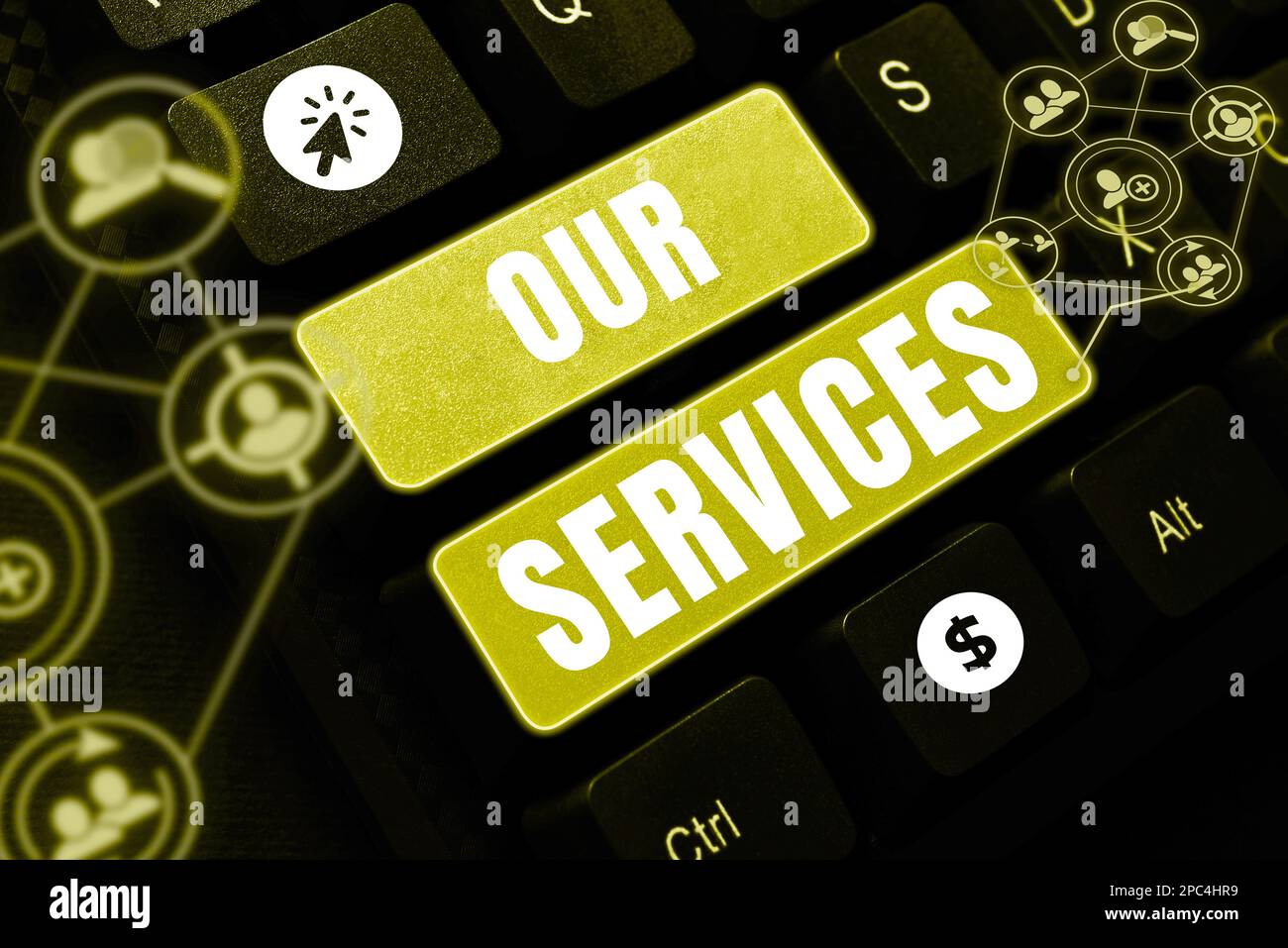 Inspiration showing sign Our Services. Business overview The occupation ...