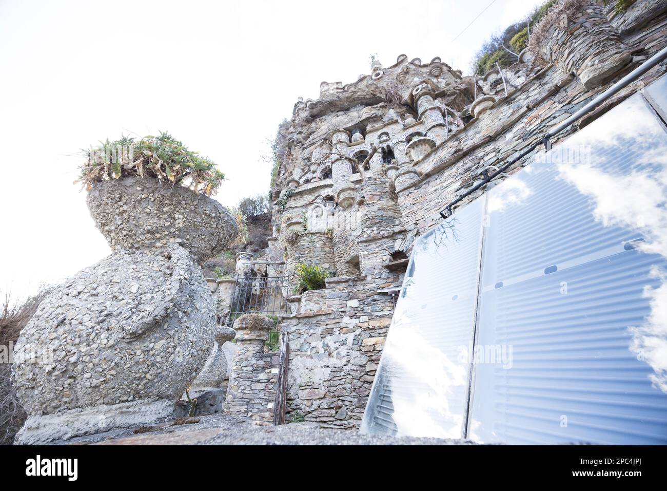 Valtellina, Italy - March 12, 2023: il castello valtellinese del Gaudì ...