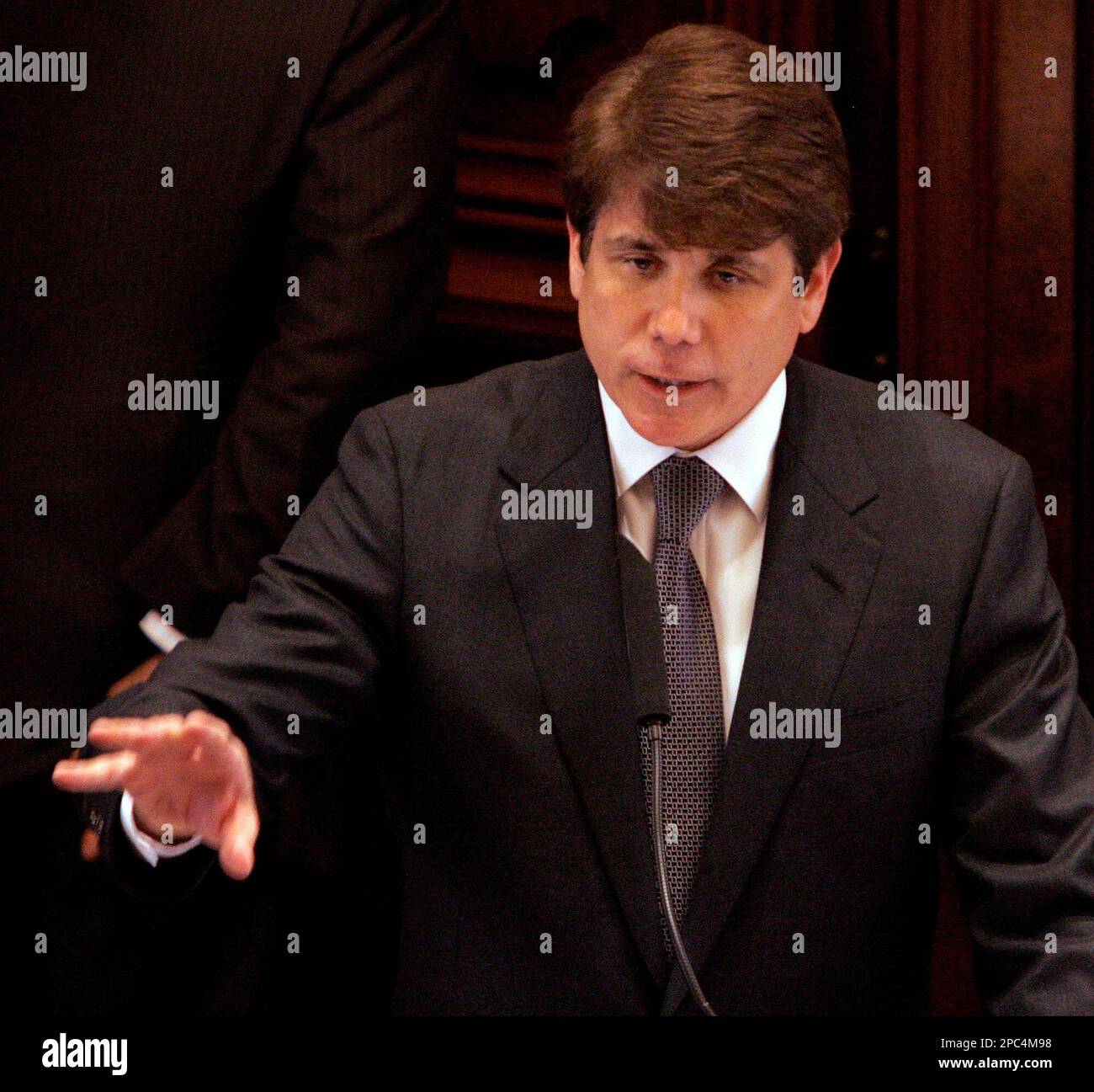 Illinois Gov. Rod Blagojevich, praises Illinois Sen. Emil Jones, D ...