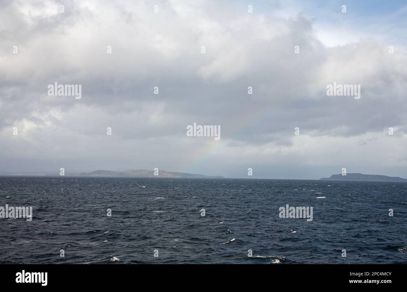 Rainbow The Forth of Clyde viewed from the ferry Caledonian Isles ...