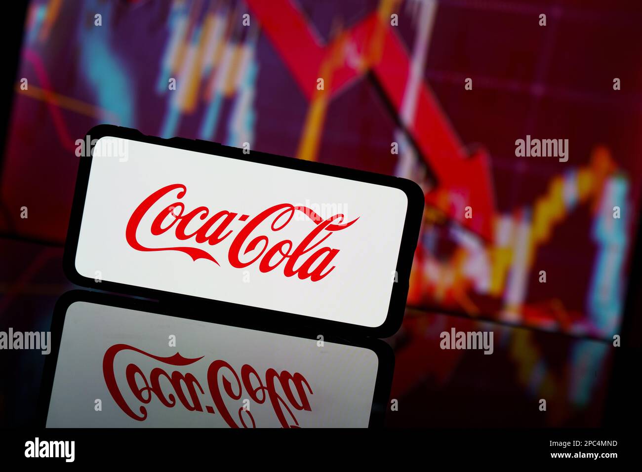 Paris, France - 2023 March 13: Coca Cola company shares go down at ...