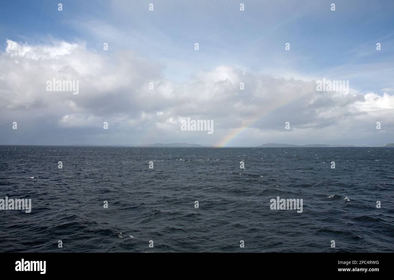 Rainbow The Forth of Clyde viewed from the ferry Caledonian Isles ...