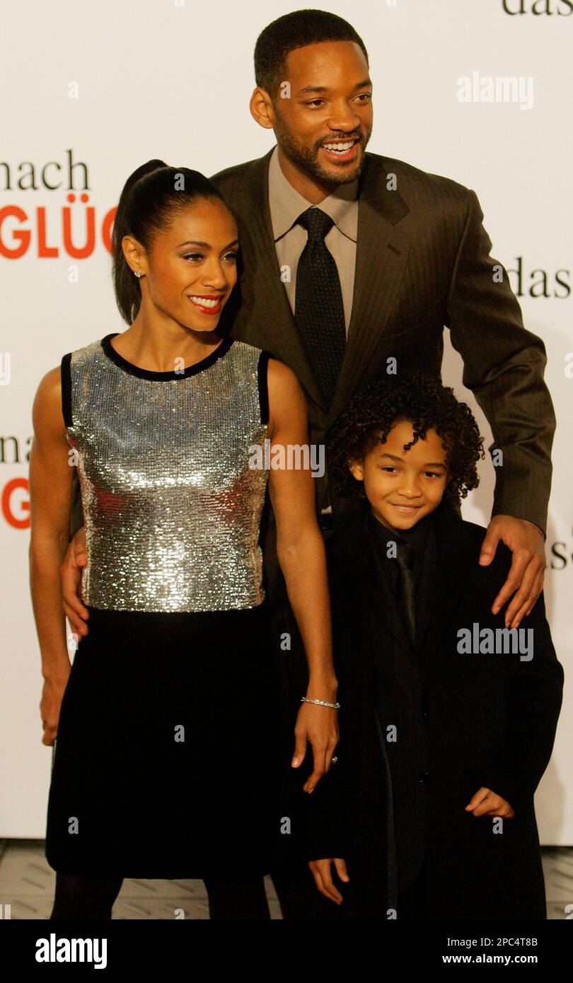 U.S. actor Will Smith, center, poses with his son Jaden Christopher ...