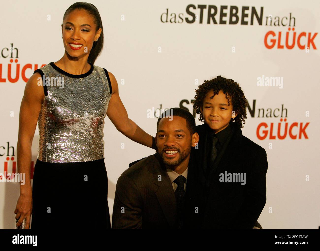 U.S. actor Will Smith, center, poses with his son Jaden Christopher ...