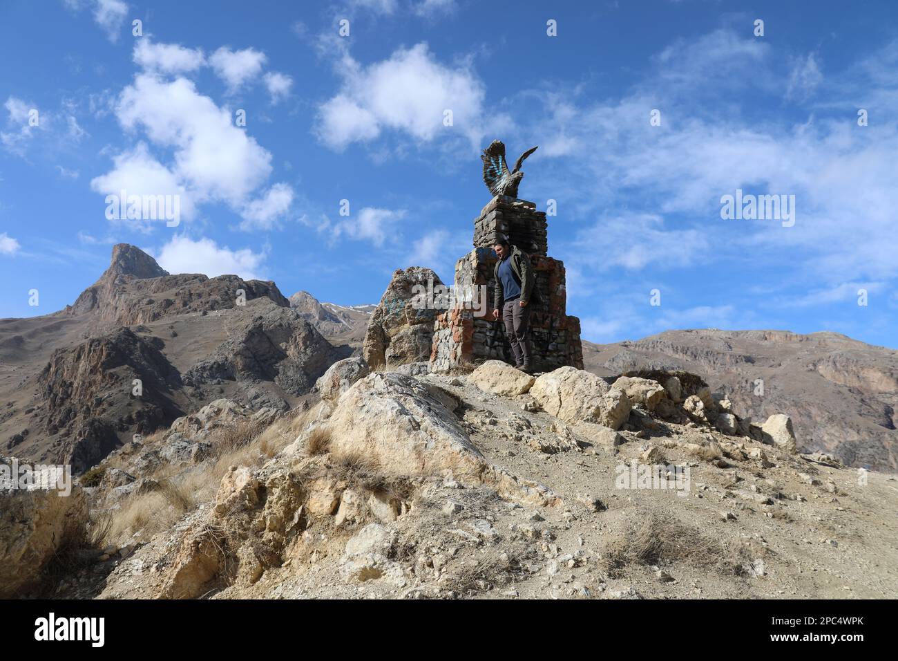 ,Traveller in Azerbaijan at the Peak of the Eagle on the road to the ...