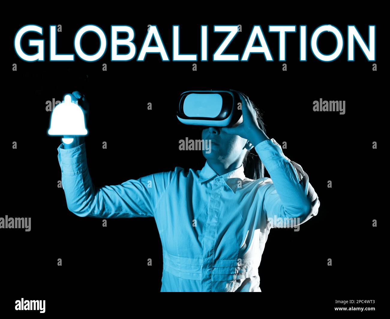 Hand writing sign Globalization. Concept meaning development of an ...