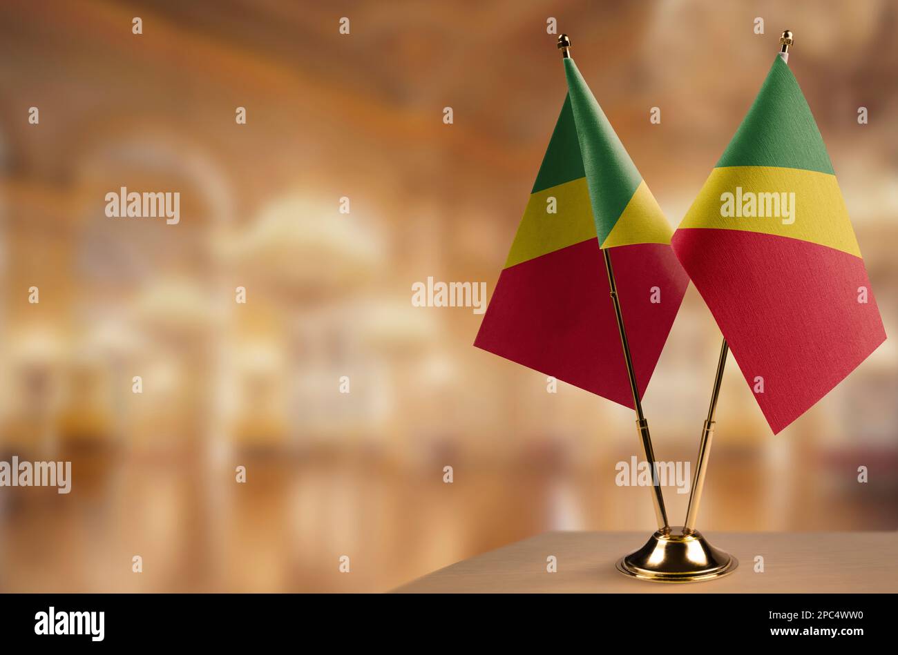 Small flags of the Congo on an abstract blurry background Stock Photo ...
