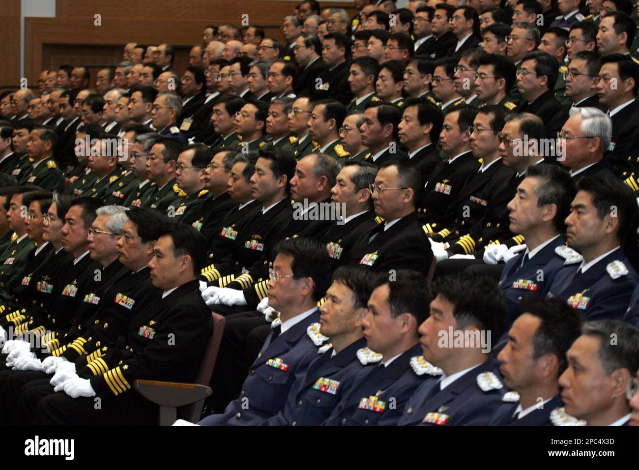 Japanese military personnel participate in a ceremony at the Defense ...