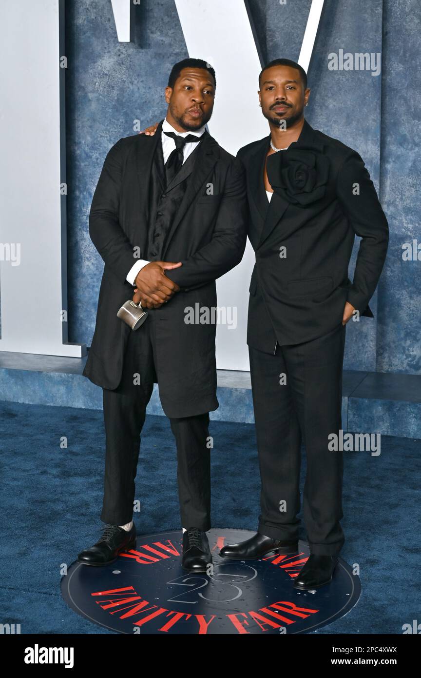 Beverly Hills, USA. 12th Mar, 2023. Jonathan Majors & Michael B. Jordan ...