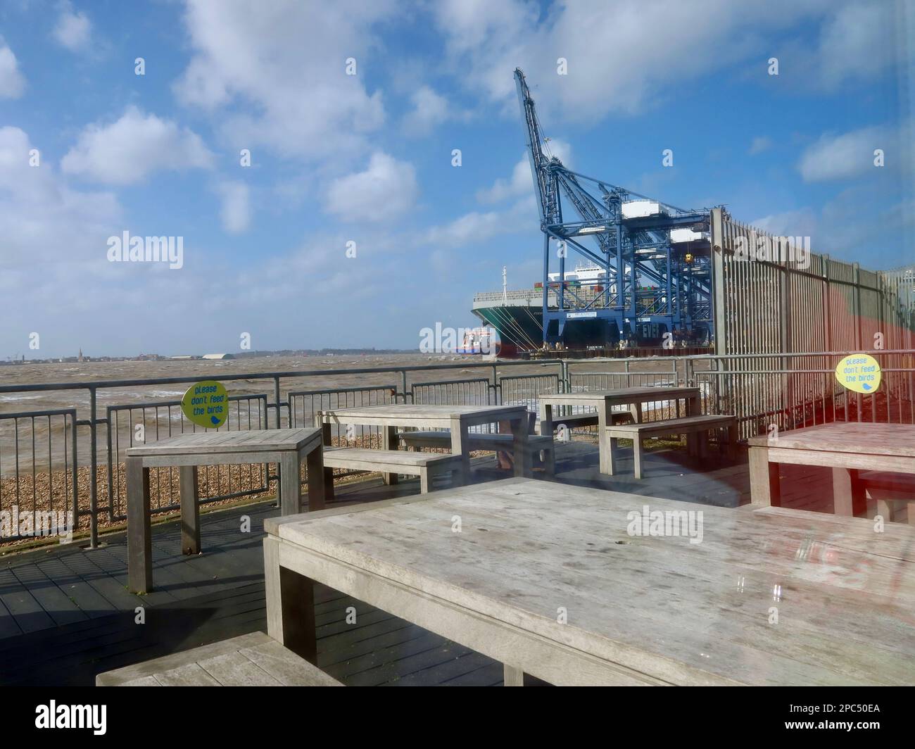 Felixstowe, Suffolk, UK - 13 March 2023 : Strong winds and rough seas ...